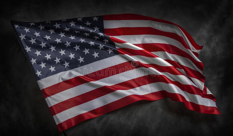 American Flag on Dark Background Stock Image - Image of flag ...