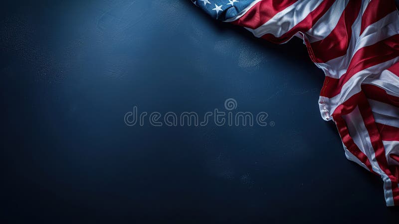 American Flag on a Dark Blue Background Stock Illustration ...