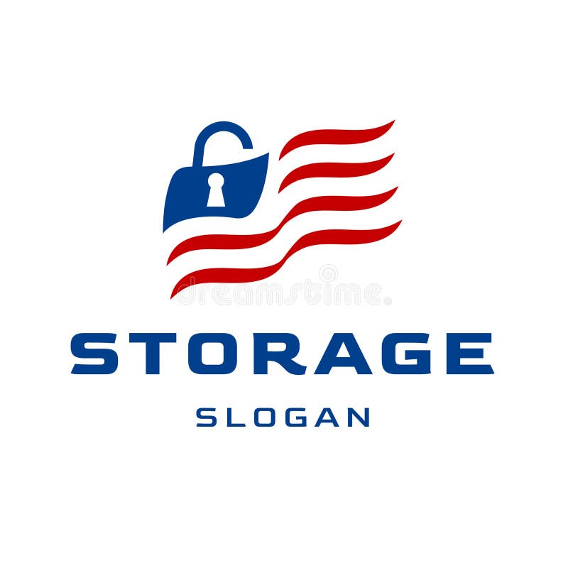 American Flag Design Waving with Padlock Key Icon Symbol or Storage ...