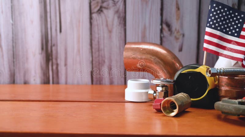 American Flag with Different Copper Water Pipe and Fittings Plumber ...