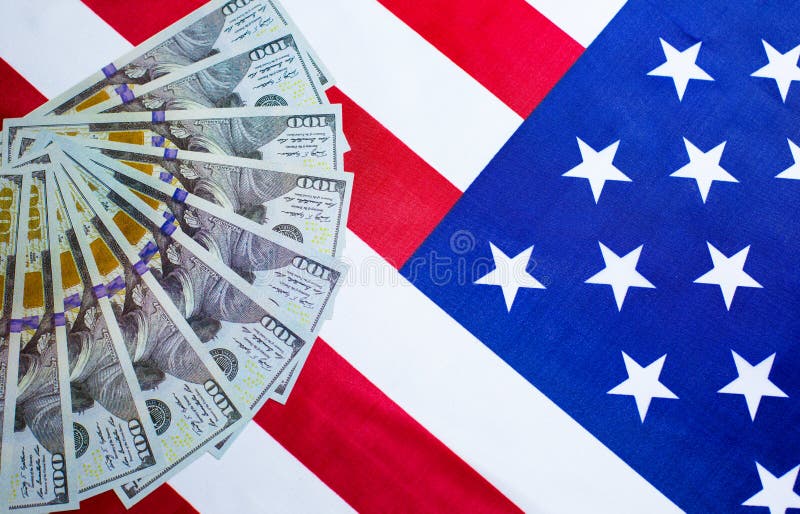 American Flag with Dollars on it. Corruption System Stock Image - Image ...