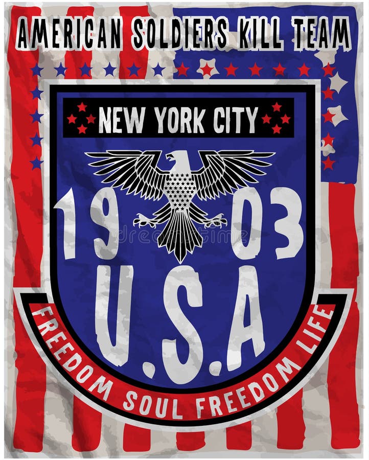 American Flag Eagle Man T Shirt Graphic Design Stock Vector ...