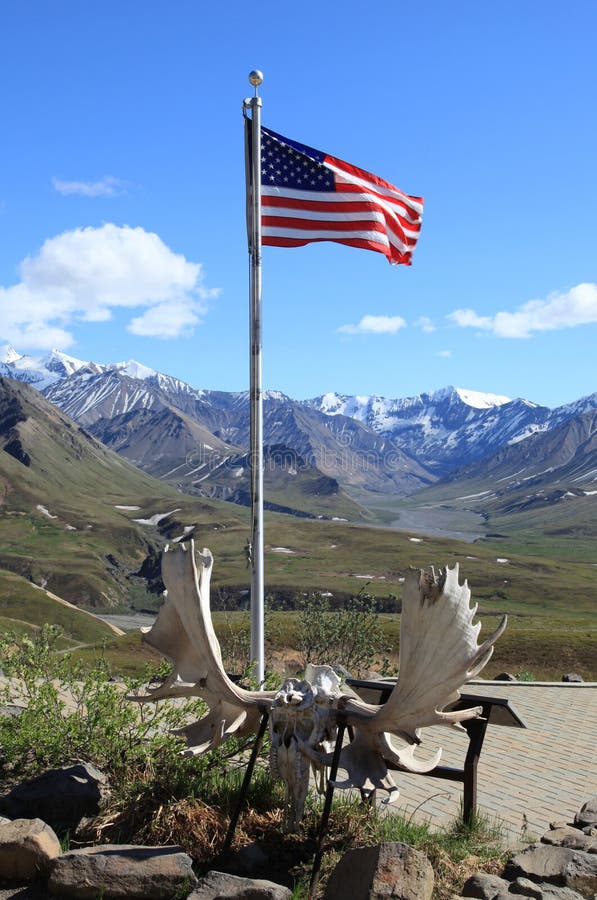 The American Flag at Eielson Visitor Center in Denali National Park ...