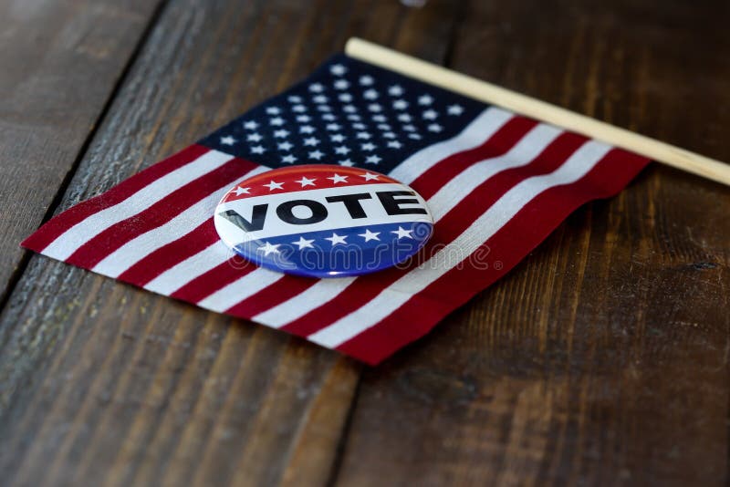 American Flag with Election Vote Button Stock Photo - Image of copy ...