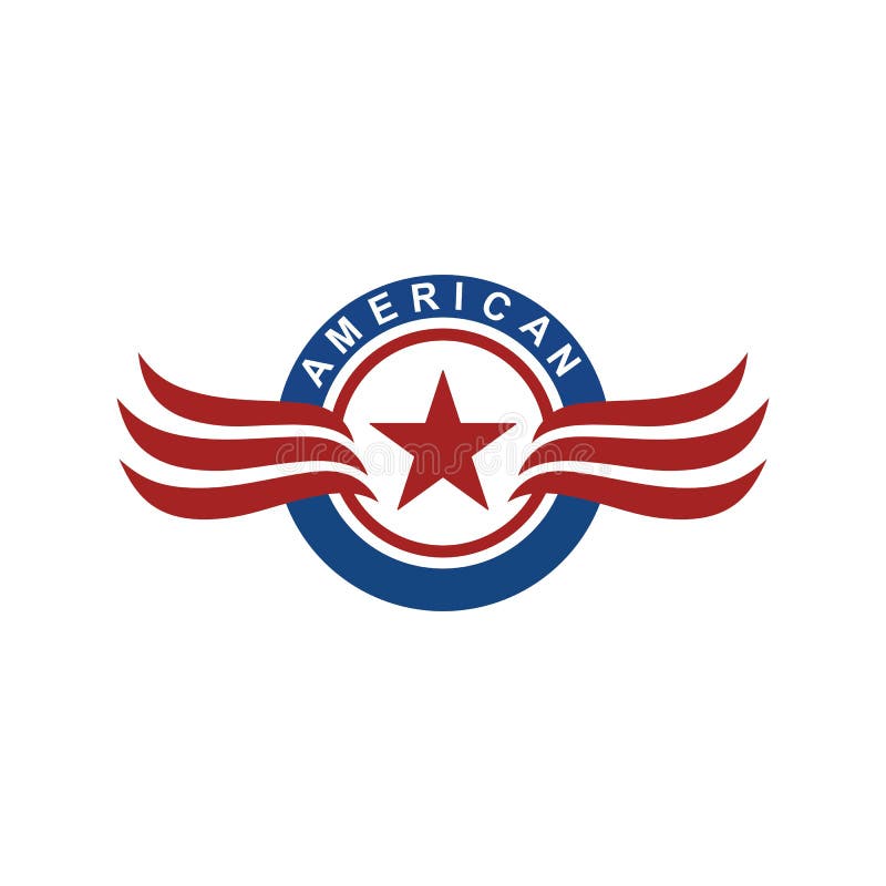 American Flag Emblem Wings Logo Stock Vector - Illustration of falcon ...