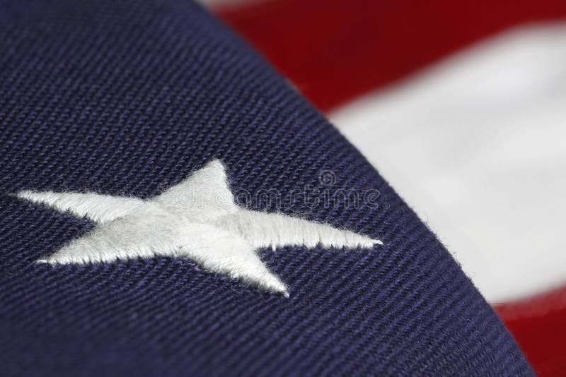 American Flag with an Embroided Star Stock Photo - Image of ...