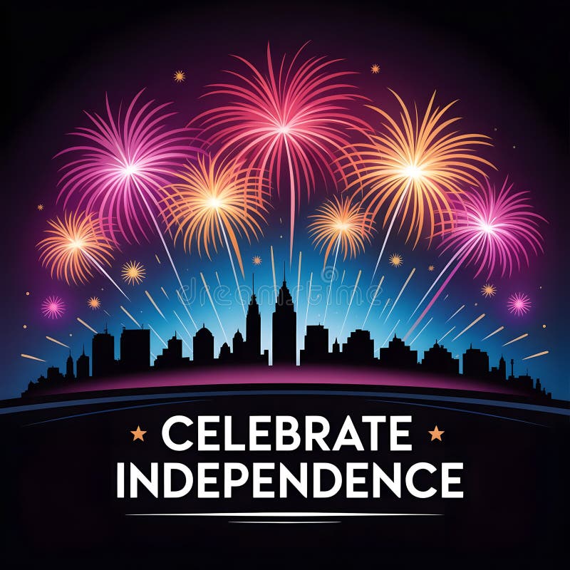 American Flag Firework Background for Banner, Independence Day ...