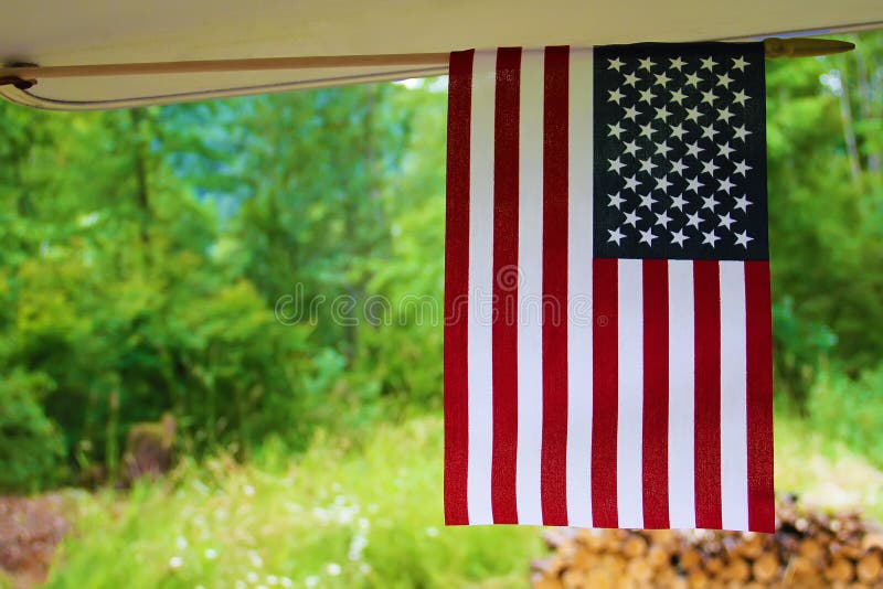 American Flag Fixed on the Building Stock Image - Image of flag ...