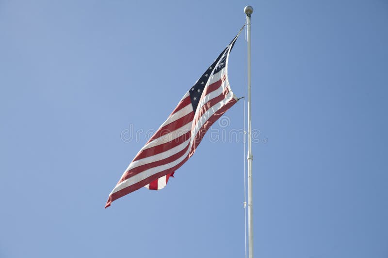American Flag Flapping in the Wind Stock Image - Image of flag, country ...