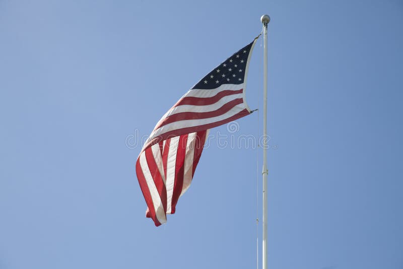 American Flag Flapping in the Wind Stock Image - Image of independence ...