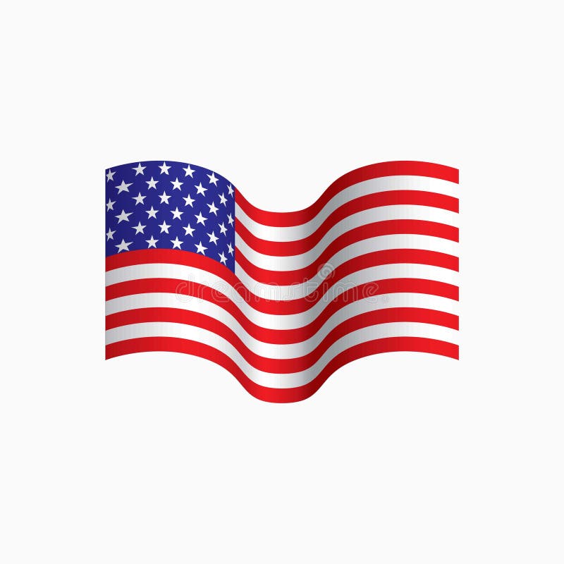 American Flag Fluttering Design. Stock Illustration - Illustration of ...