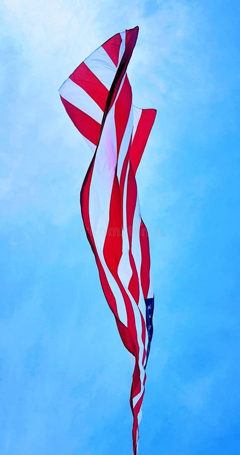 American Flag Flying High stock image. Image of flag - 153734079