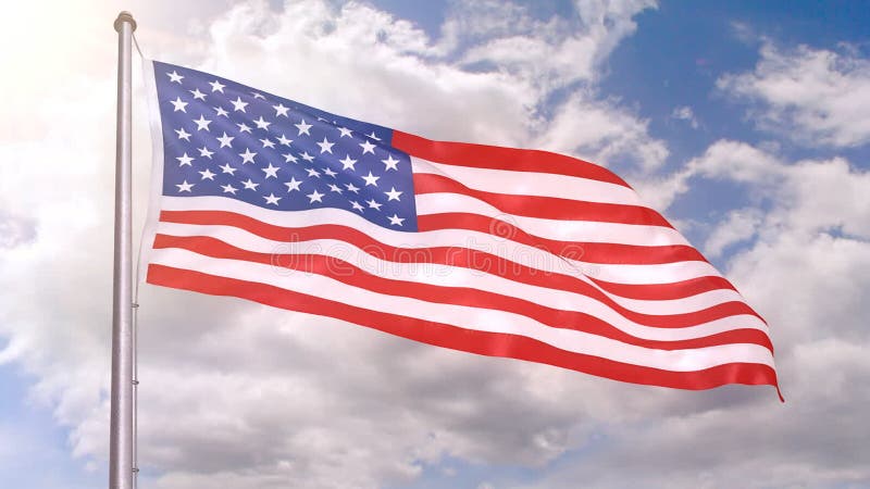 American Flag Waving Footage in Bright Natural Light Stock Video ...