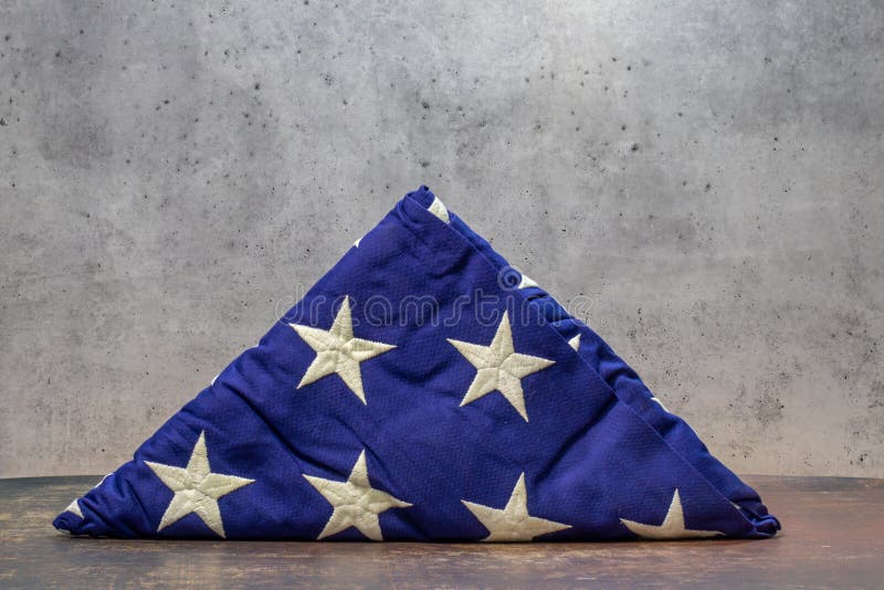 American Flag Folded into a Triangle Stock Image - Image of memorial ...