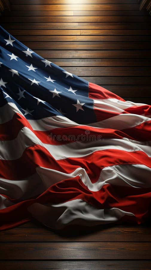 American Flag Forms Backdrop, Providing Room for Tailored Messages and ...
