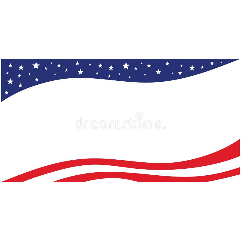 American Flag Frame Corner Background Design Template Stock Vector ...