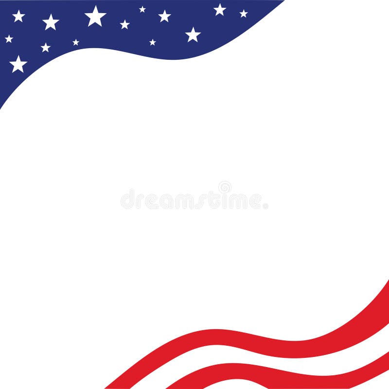 American Flag Frame Corner Background Design Template Stock Vector ...