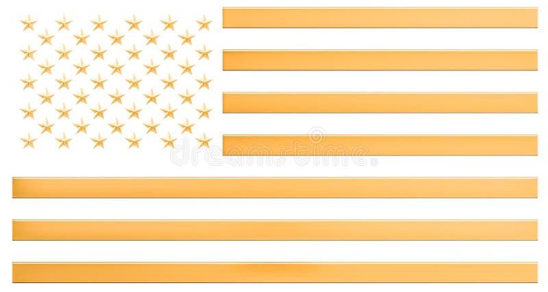 American Flag from Gold, 3D Stock Illustration - Illustration of states ...