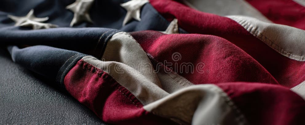 The American Flag Gracefully Draped with Rich Colors and Textures..AI ...