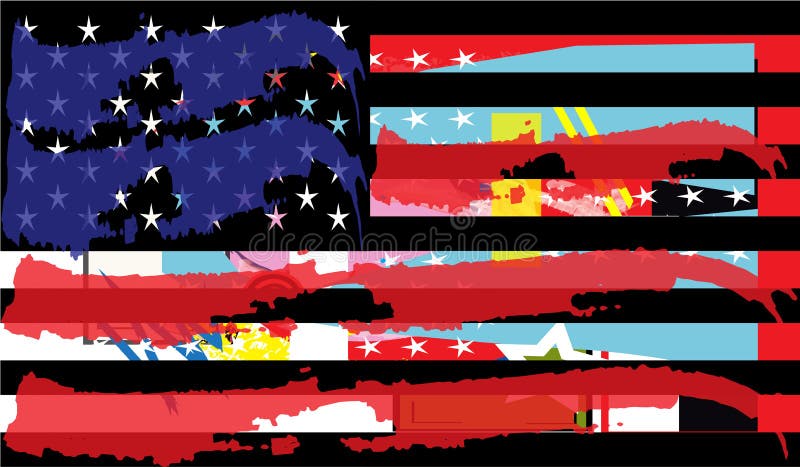American Flag Graffiti, Colorful Pop Art Background USA Vector. Stock ...
