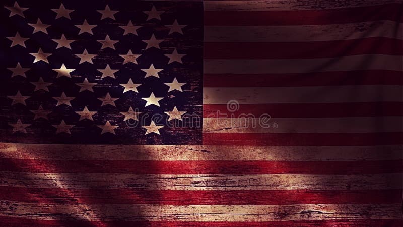 American Flag in Grunge Style. American Flag Animation on Black ...