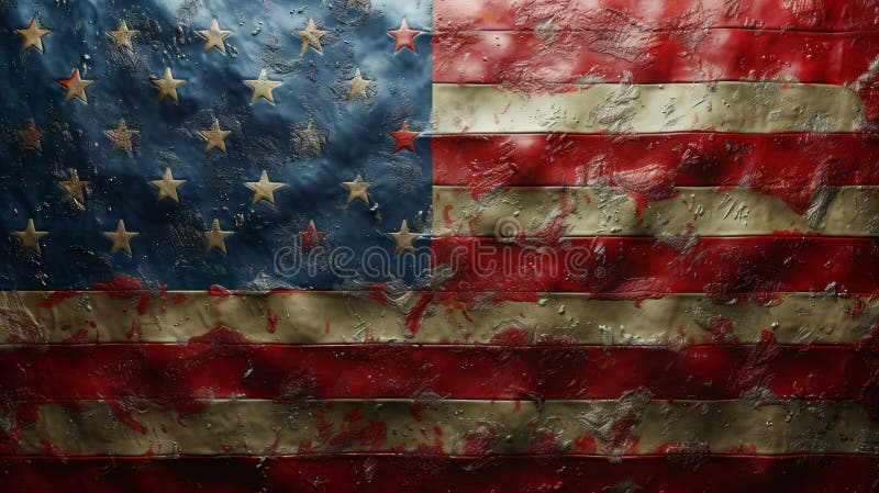 A Grungy American Flag Wallpaper with Blood Splatter Stock Image ...