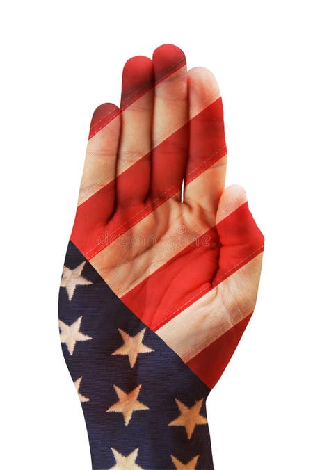 American flag on hand stock photo. Image of symbol, stripes - 16326638