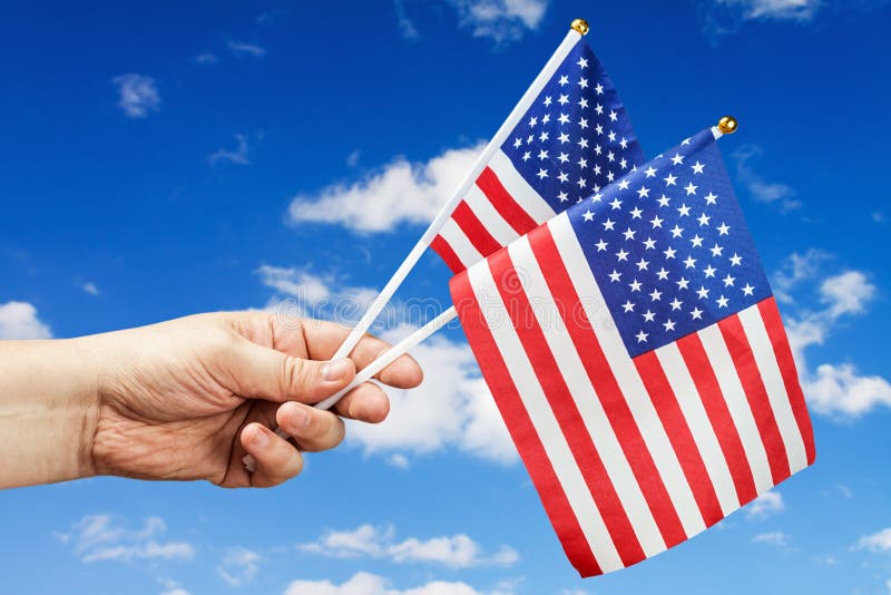 American flag in hand stock photo. Image of culture, banner - 75681346