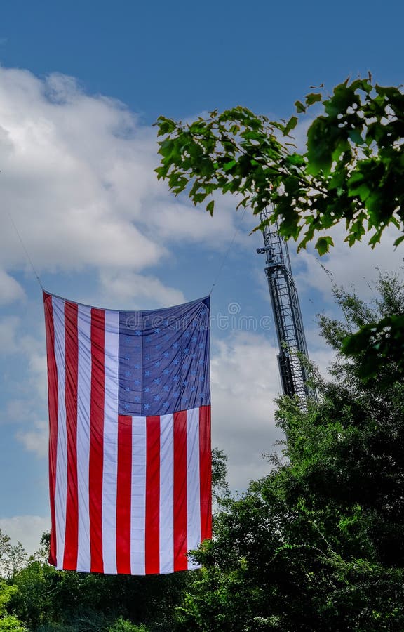 American Flag Hanging stock photo. Image of blue, patriot - 229717014