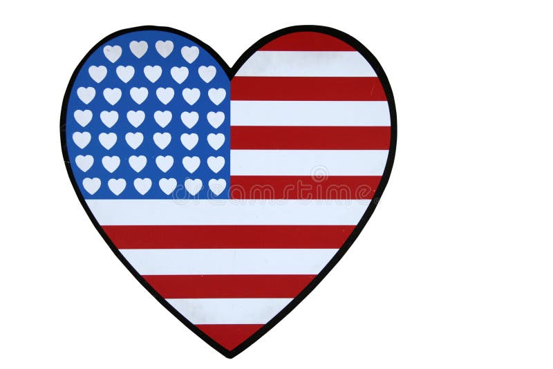 Pink Heart Shaped American Flag