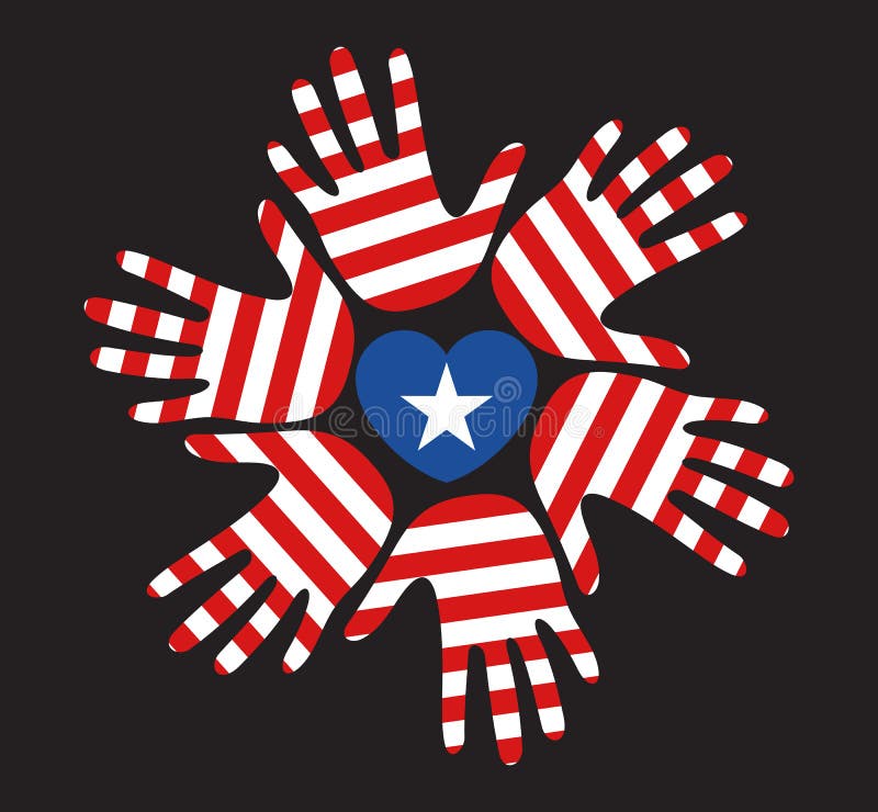 American Flag on His Hands Independence Day Stock Illustration ...