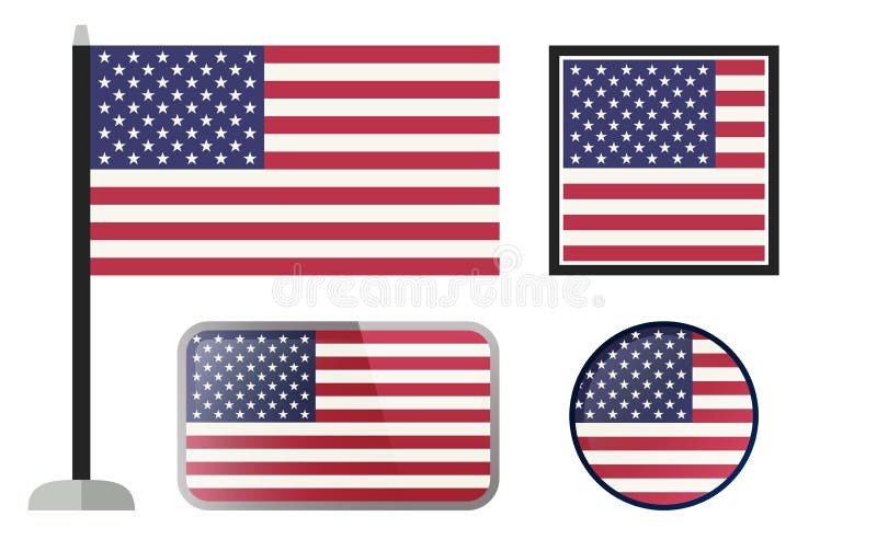 American flag icons. stock vector. Illustration of frame - 73160737