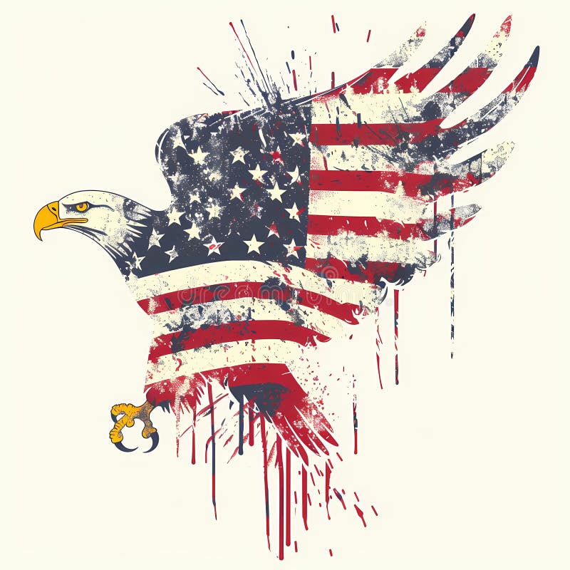 American Flag Blended into the Wing of a Majestic Eagle Stock ...