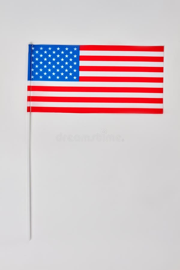 American Flag Isolated on White. Stock Image - Image of celebration ...