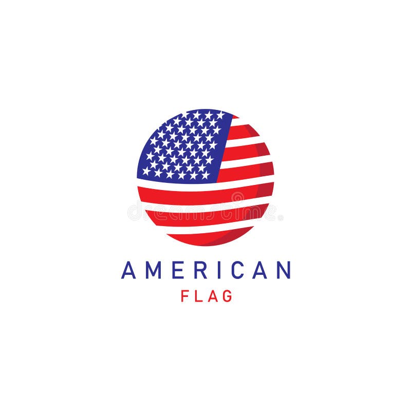 American Flag Logo Design Elements Vector Icons. Stock Vector ...