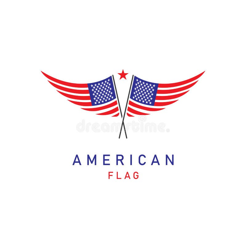 American Flag Logo Design Elements Vector Icons. Stock Vector ...