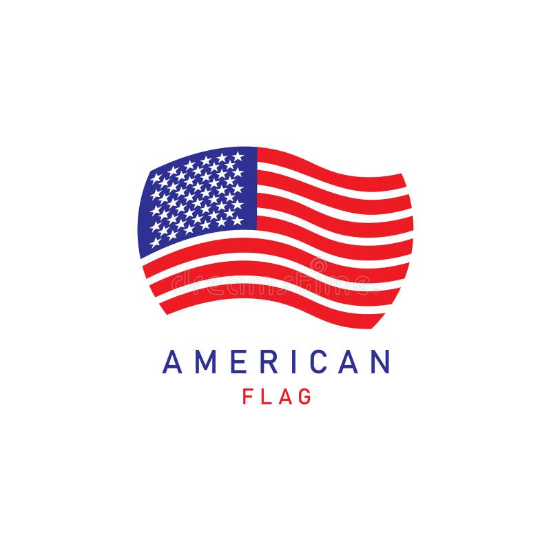 American Flag Logo Design Elements Vector Icons. Stock Vector ...