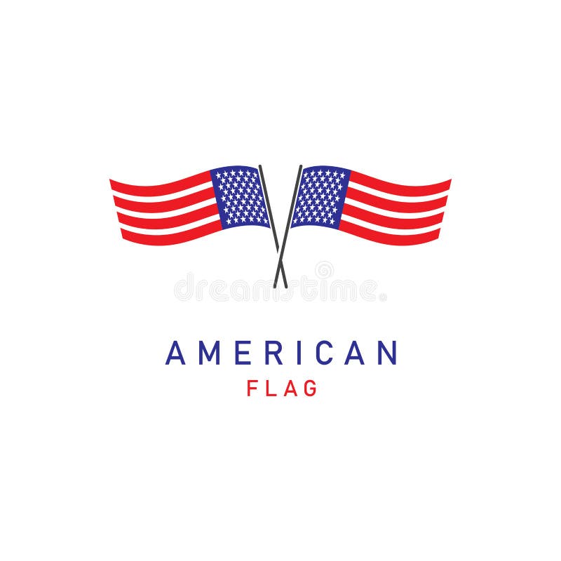American Flag Logo Design Elements Vector Icons. Stock Vector ...
