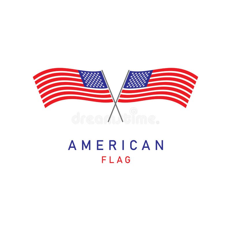American Flag Logo Design Elements Vector Icons. Stock Vector ...