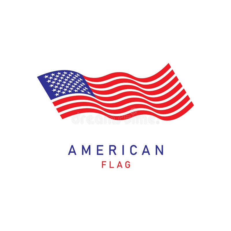American Flag Logo Design Elements Vector Icons. Stock Vector ...