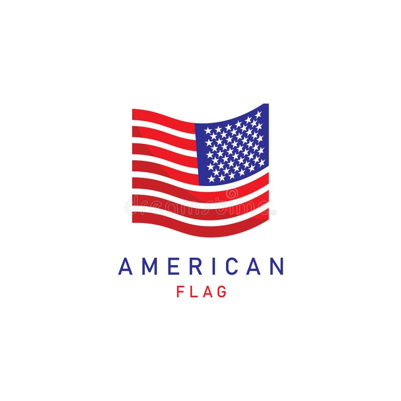 American Flag Logo Design Elements Vector Icons. Stock Vector ...
