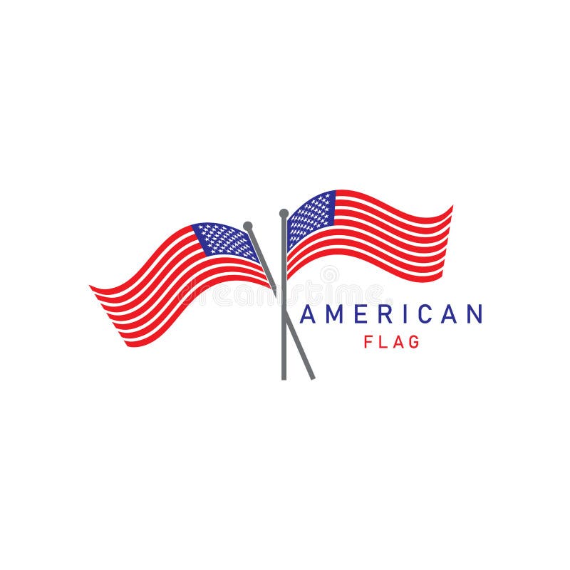 American Flag Logo Design Elements Vector Icons. Stock Vector ...
