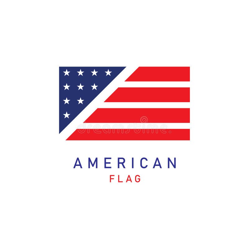 American Flag Logo Design Elements Vector Icons. Stock Vector ...