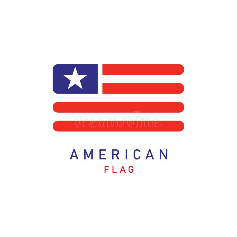 American Flag Logo Design Elements Vector Icons. Stock Vector ...