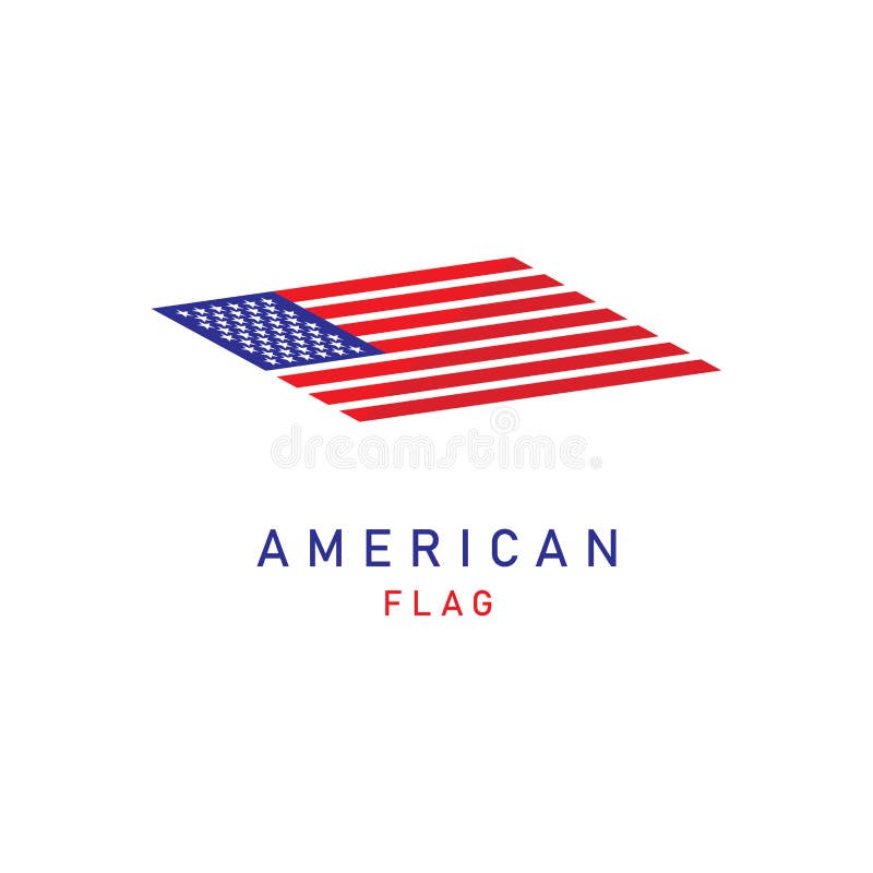 American Flag Logo Design Elements Vector Icons. Stock Vector ...