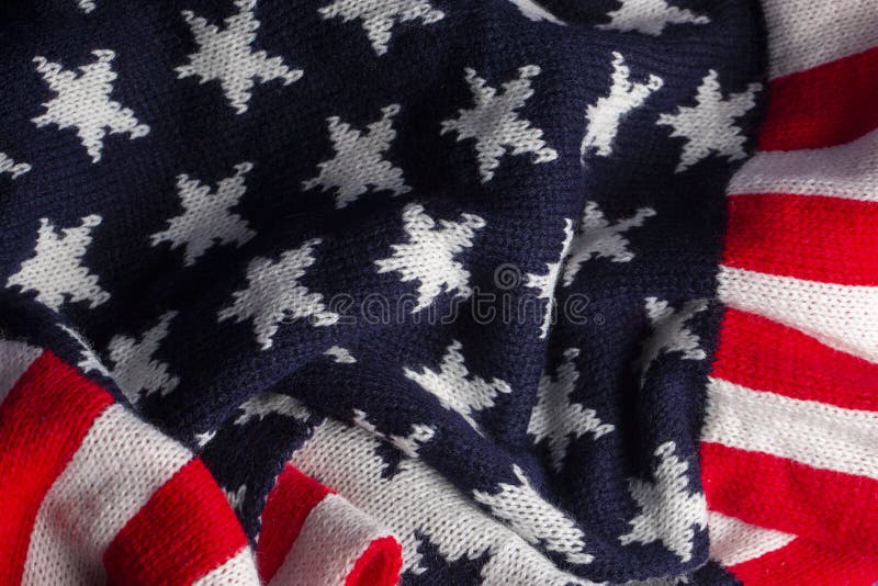 American Flag Made of Knitted Stock Photo - Image of patch, clothing ...