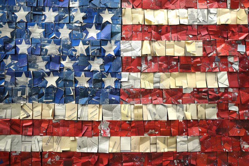 American Flag Made of Thousands of Sticky Notes, Each a Different Shade ...