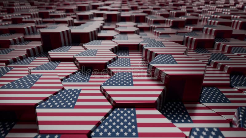 American Flag Memorial Day Hexagons Moving Stock Footage - Video of ...