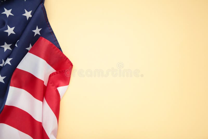 American Flag for Memorial Day or 4th of July on Beige Background Stock ...