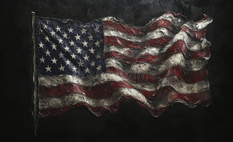 The American Flag Moving Swiftly in the Wind, Captured in an Image ...